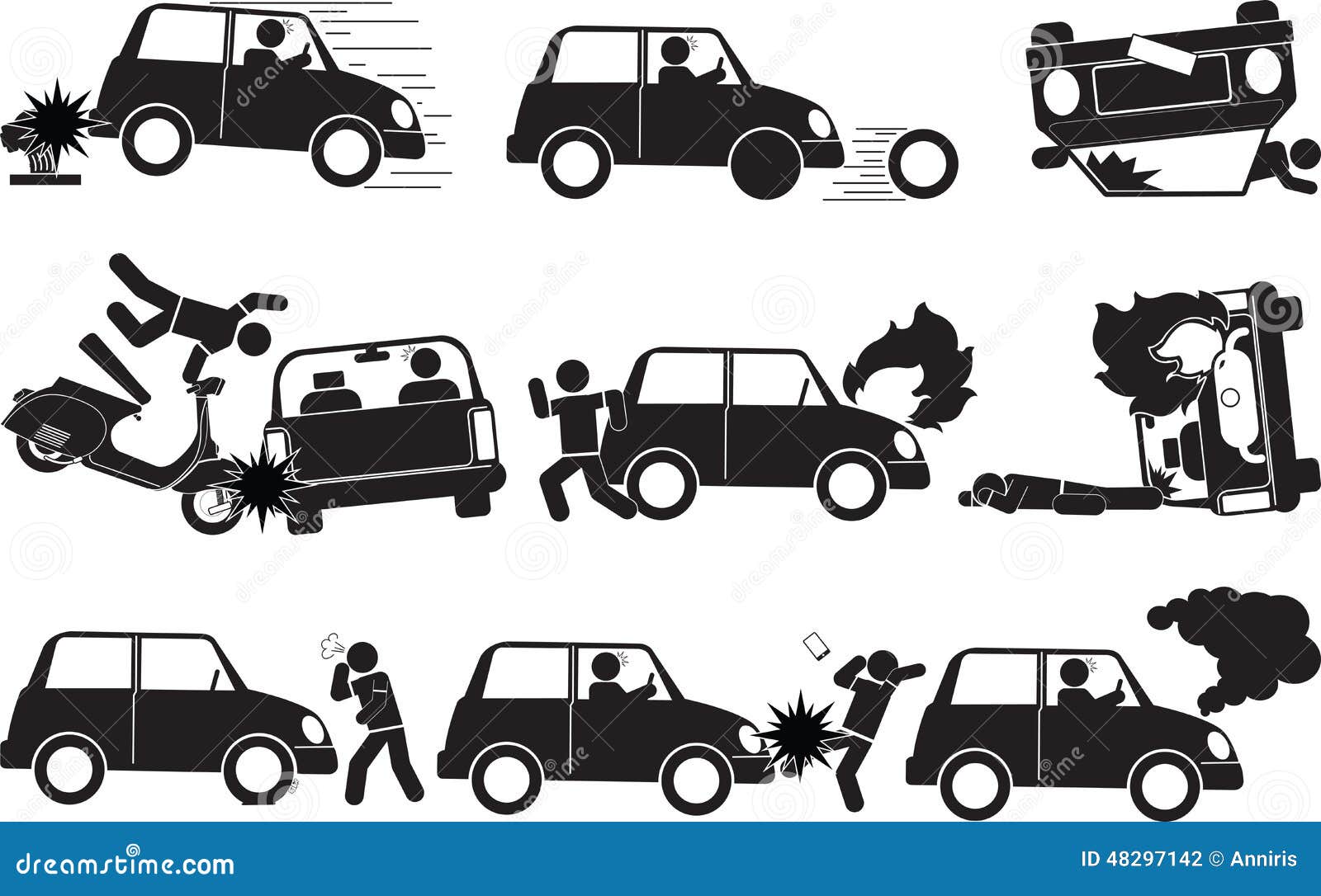 Ongeval 2 vector illustratie. Illustration of verzekering - 48297142