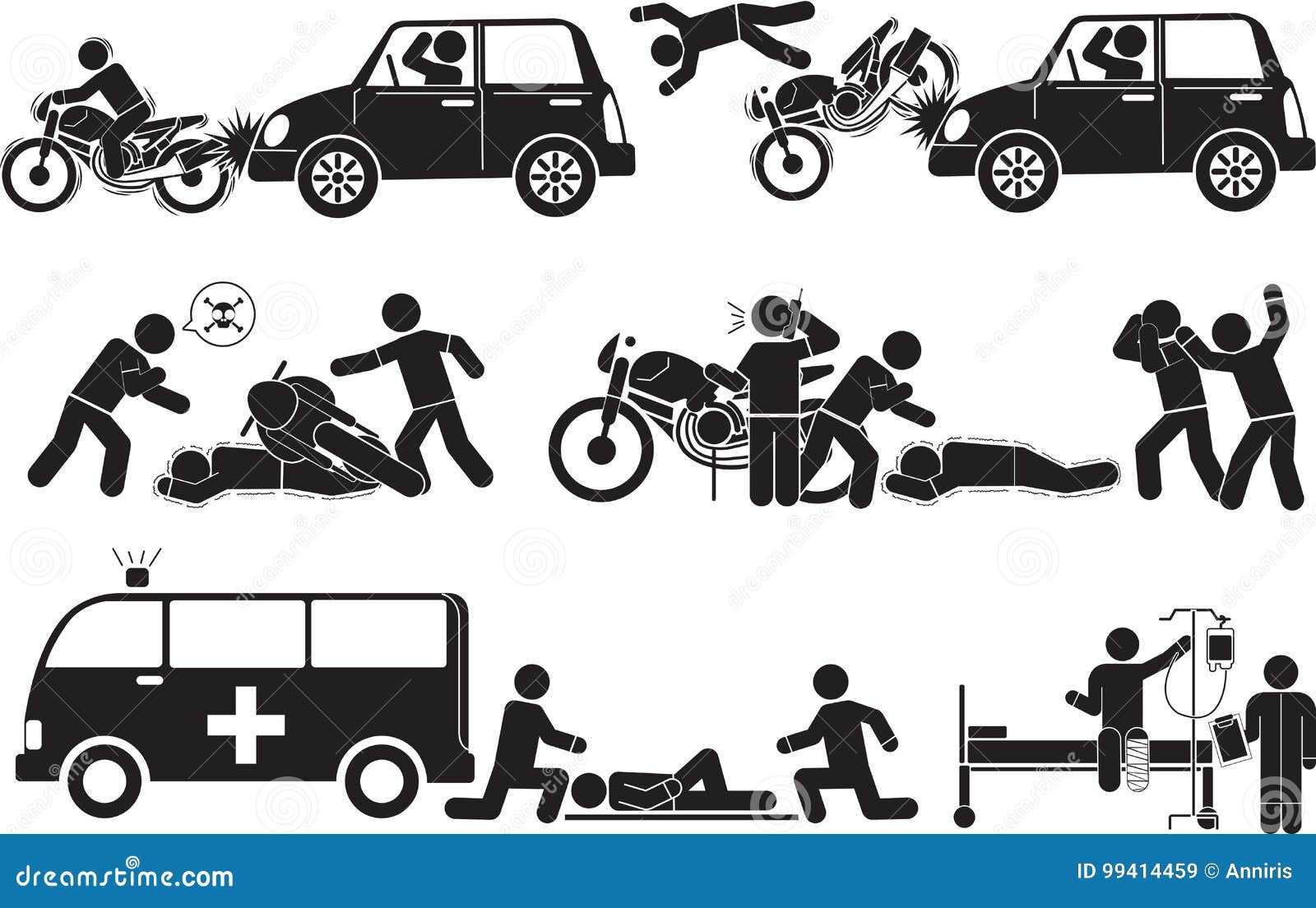 Ongeval vector illustratie. Illustration of zwart, auto - 99414459