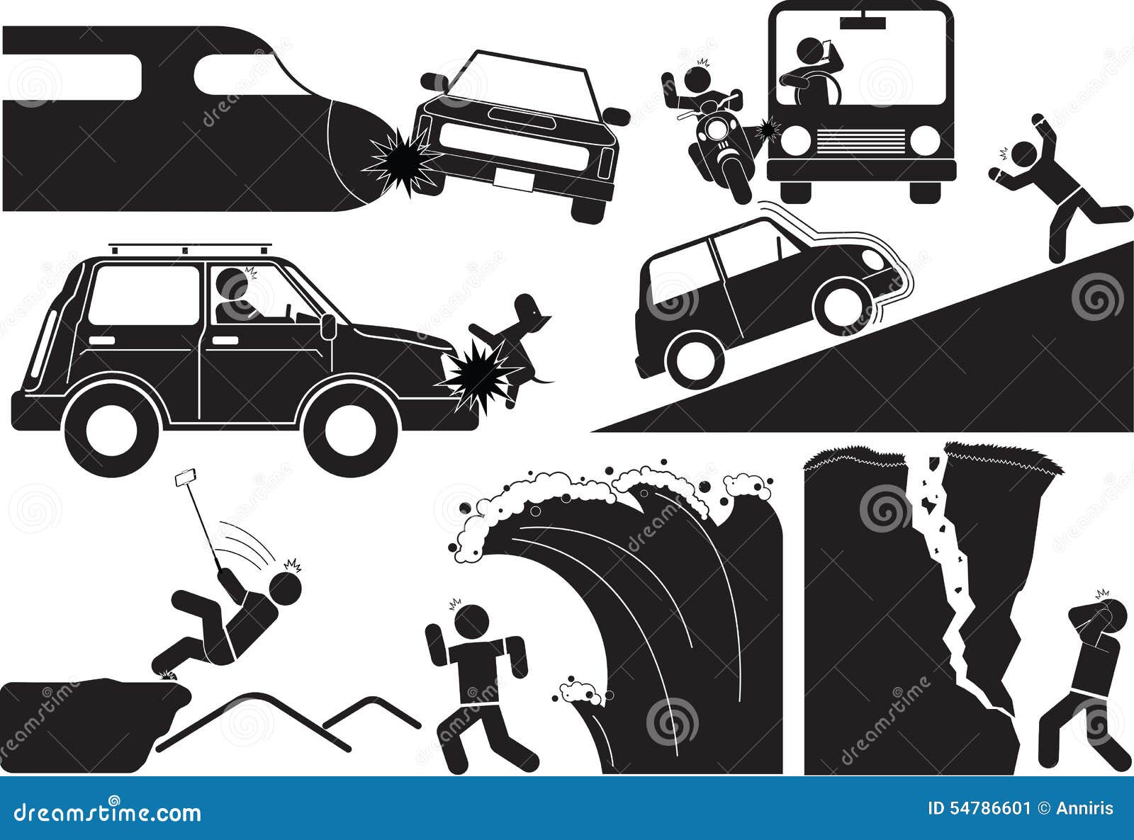 Ongevallenpictogram vector illustratie. Illustration of stok - 54786601