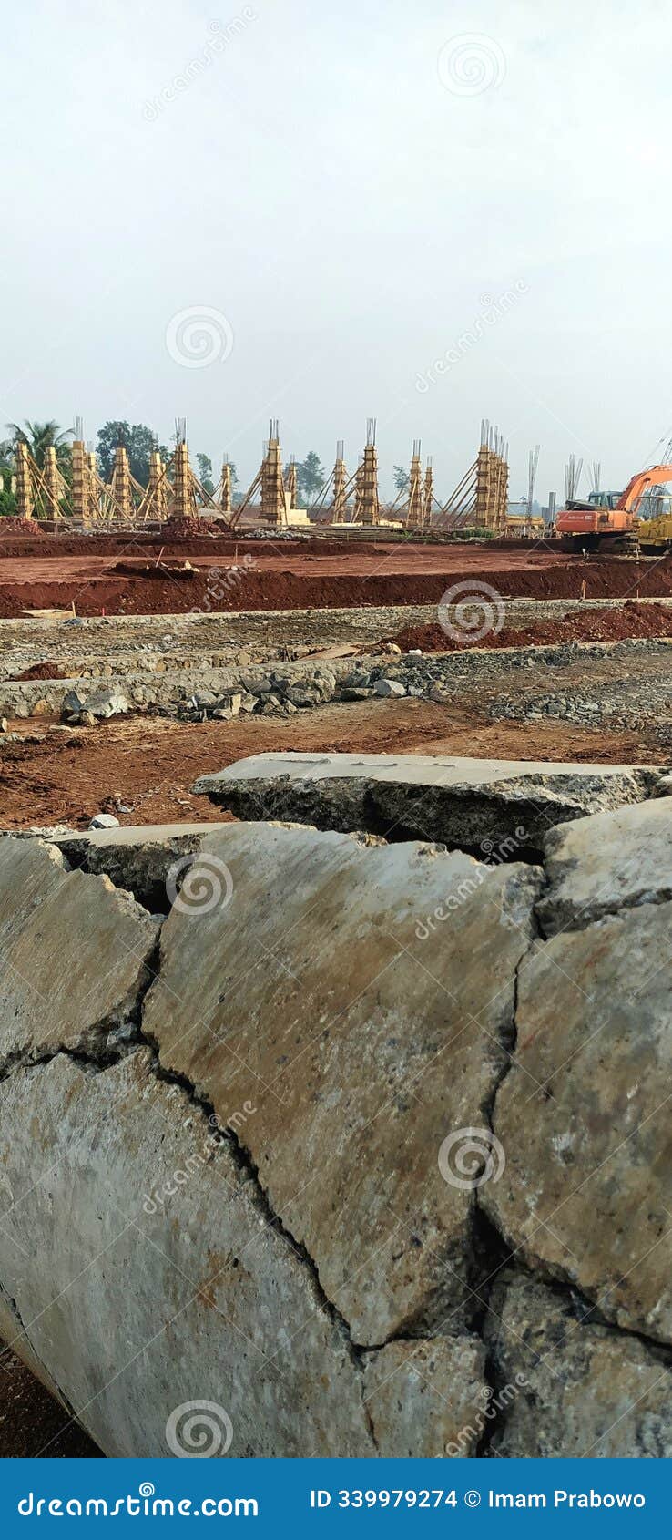 Ongoing Construction Project at a Building Site with Concrete ...