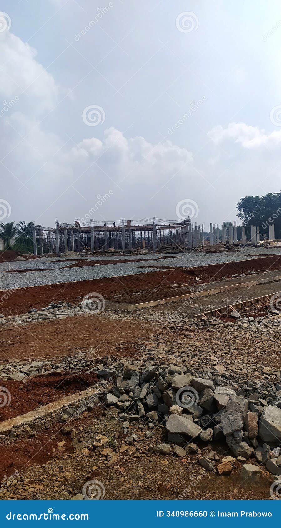 Ongoing Construction Project at a Building Site with Concrete ...