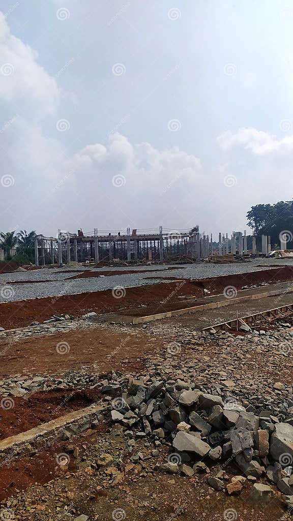 Ongoing Construction Project at a Building Site with Concrete ...