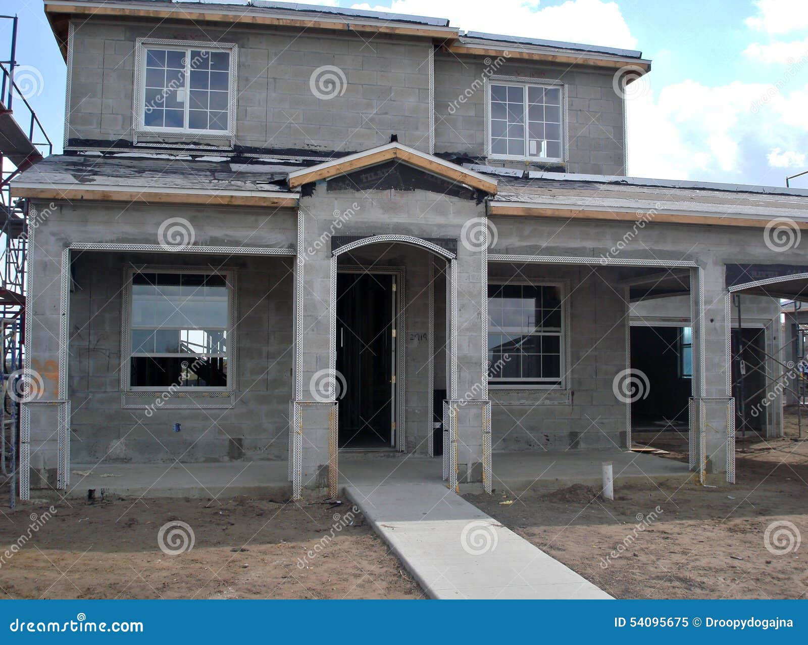 Ongoing house construction stock image. Image of brick - 54095675