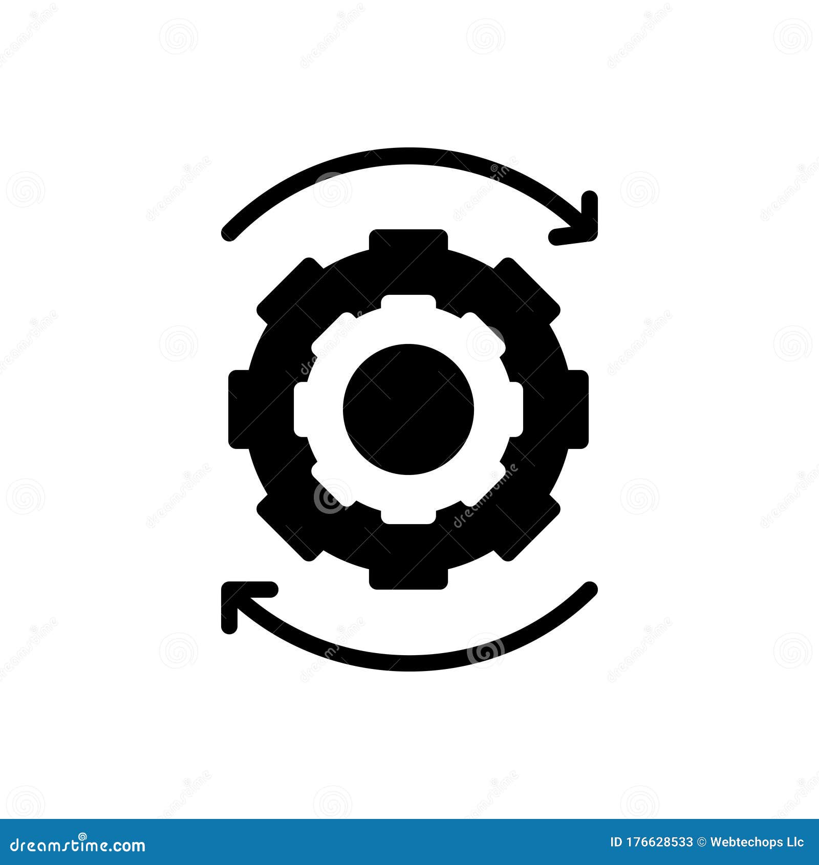 Black Solid Icon for Ongoing, Proceeding and Continuing Stock Vector ...