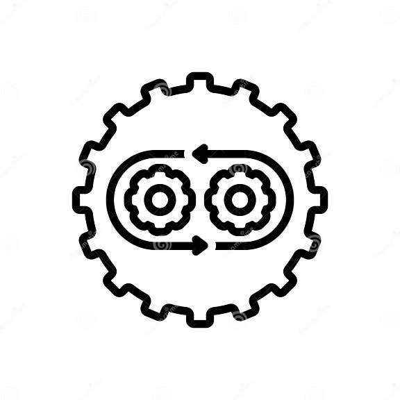 Black Line Icon for Ongoing, Progress and Continuing Stock Vector ...