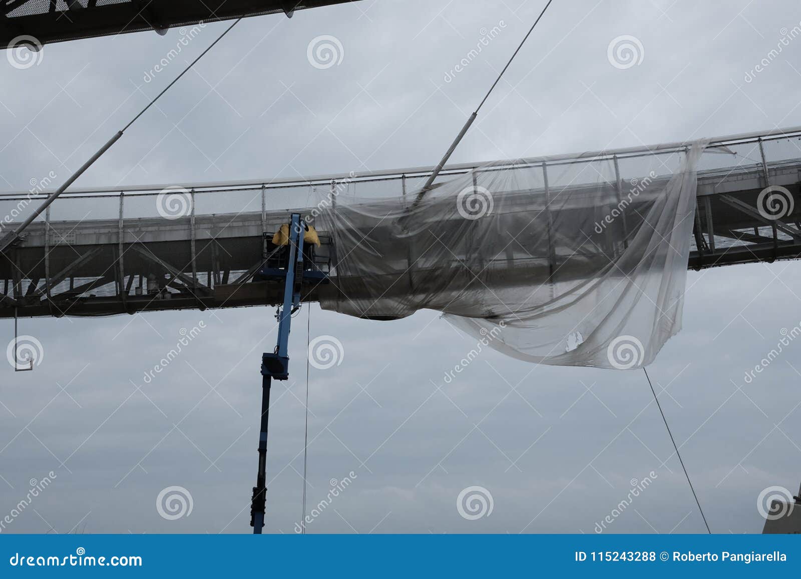 Ongoing Maintenance on a Pedestrian Bridge Stock Photo - Image of ...