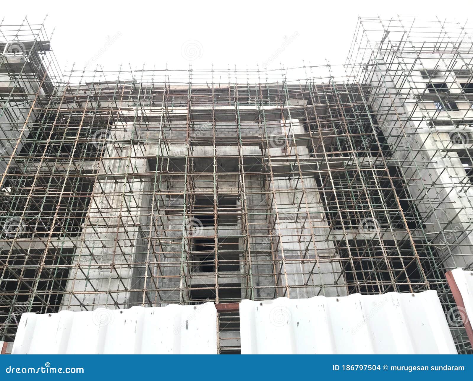 Ongoing Progressive Construction Site with Scaffolding and Shuttering ...