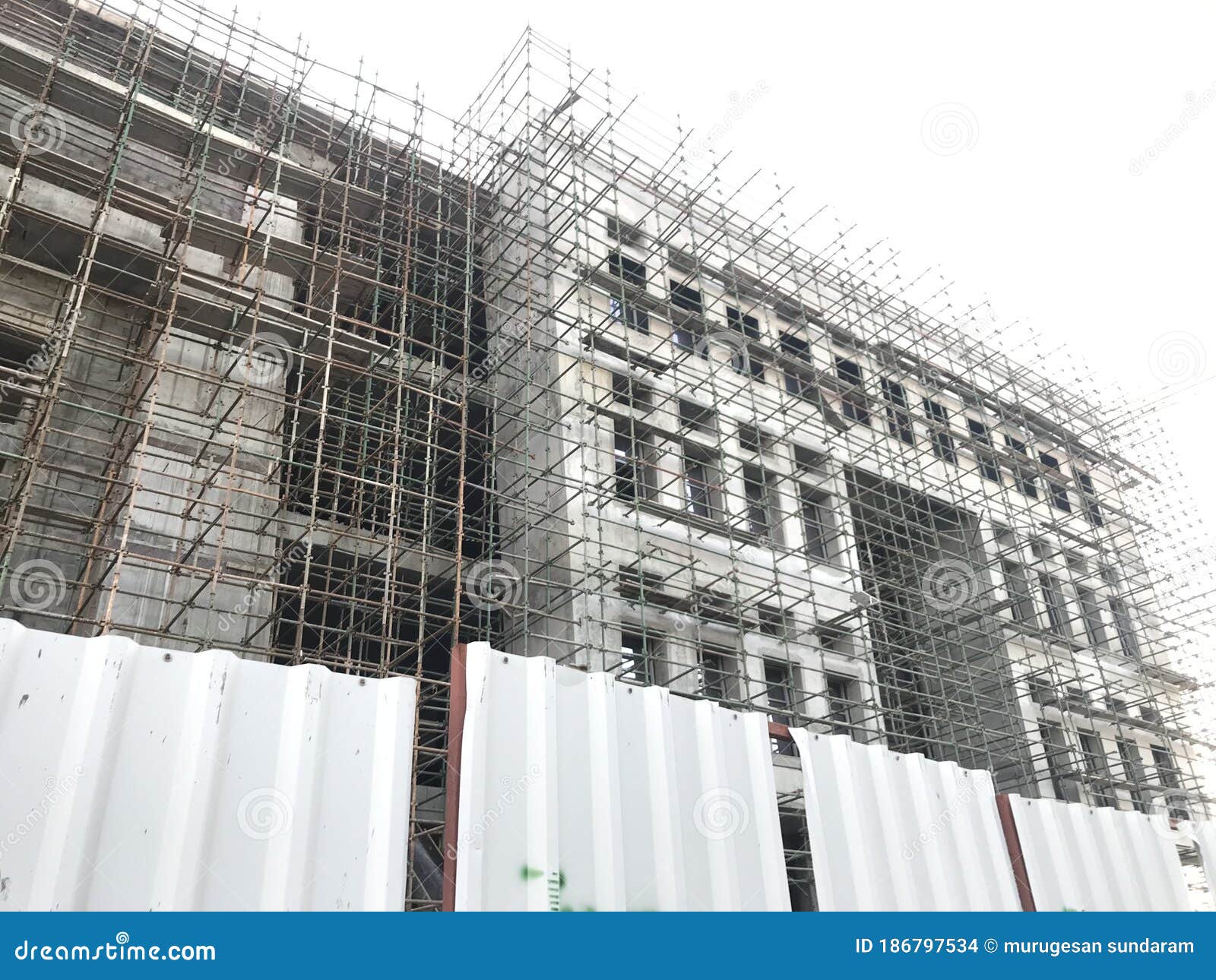 Ongoing Progressive Construction Site with Scaffolding and Shuttering ...