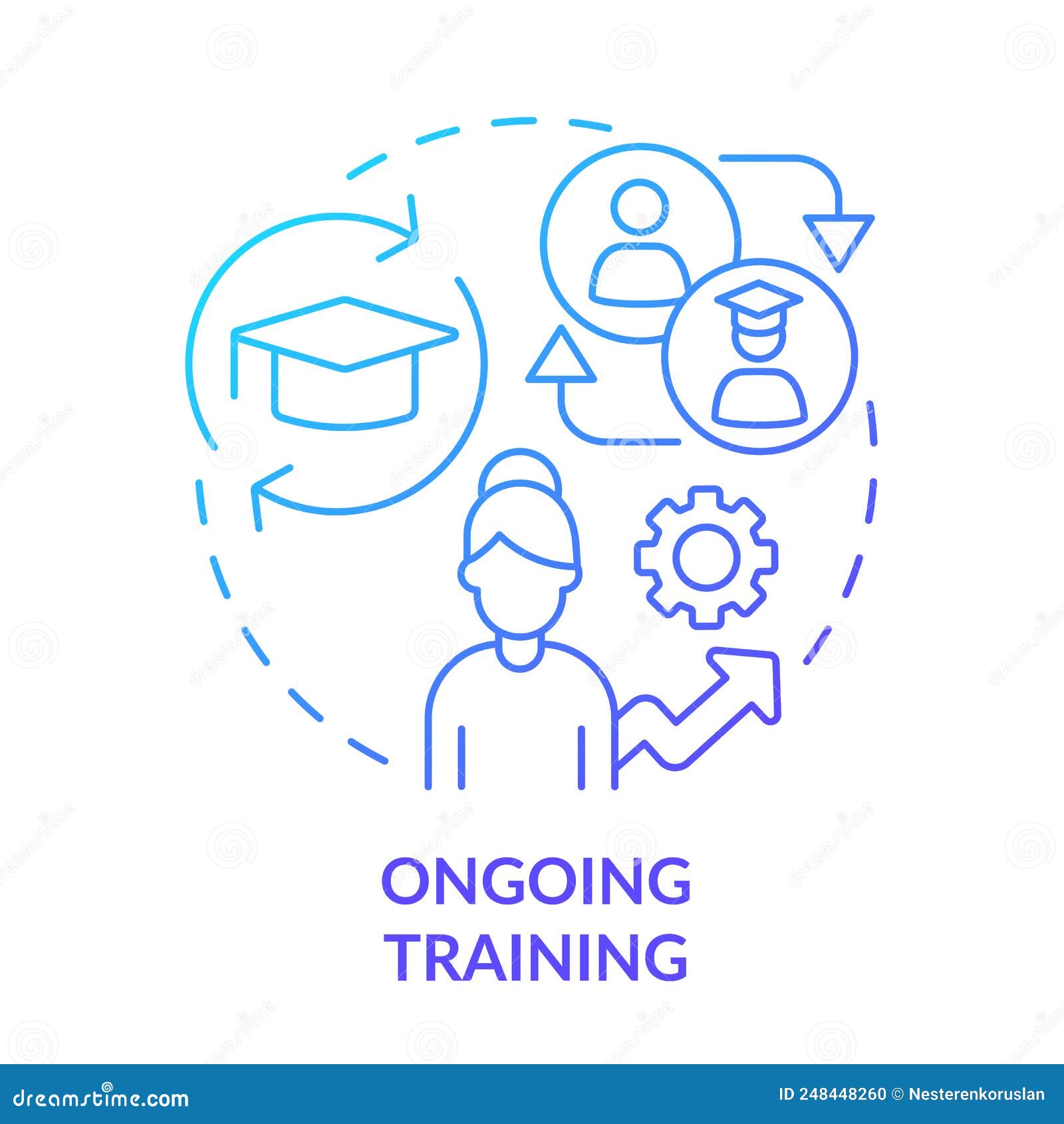 Ongoing Training Blue Gradient Concept Icon Stock Vector - Illustration ...