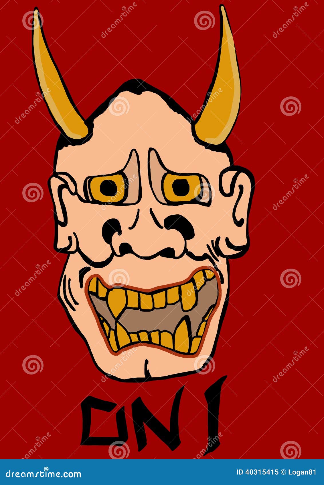 Oni demon stock illustration. Illustration of symbol - 40315415