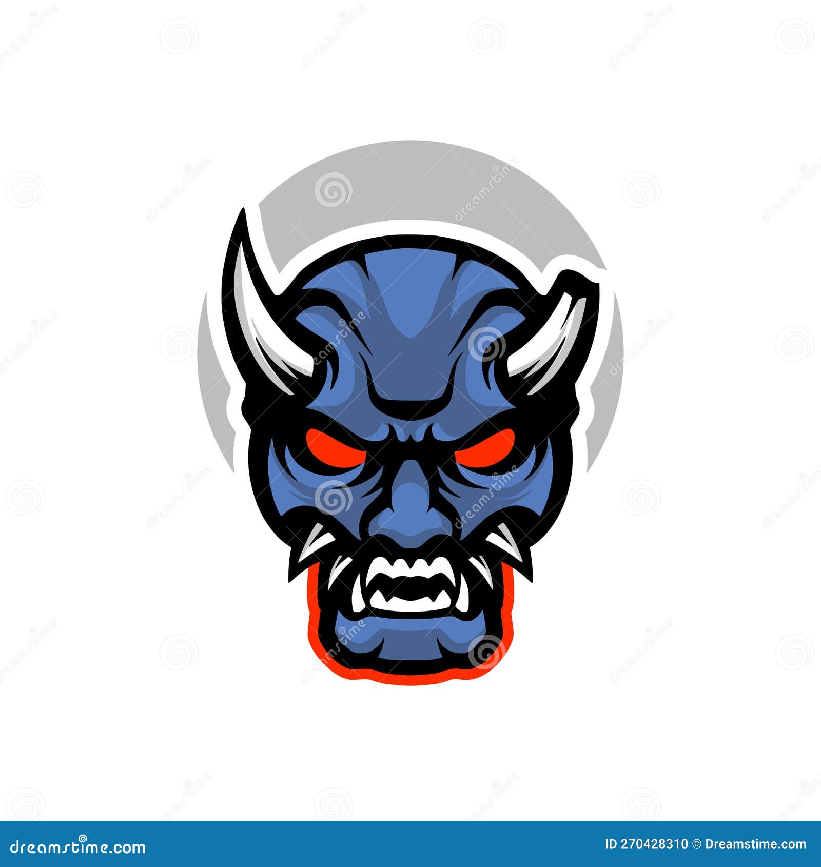 Oni mask angry stock vector. Illustration of dead, face - 270428310