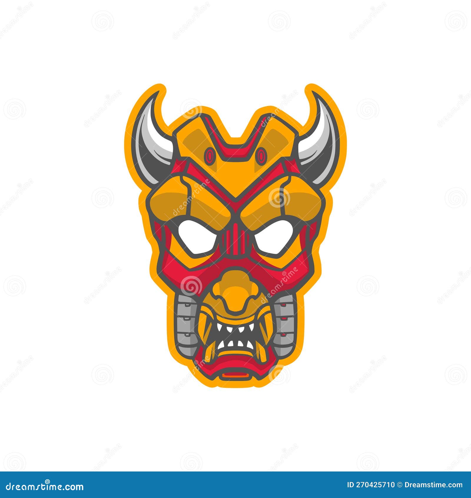 Oni mask robot stock vector. Illustration of cartoon - 270425710
