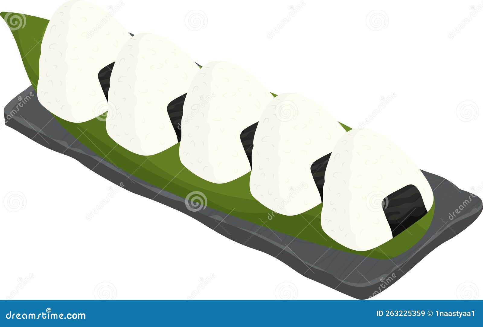 Onigiri is a Japanese Dish. Cliparts Stock Vector - Illustration of ...