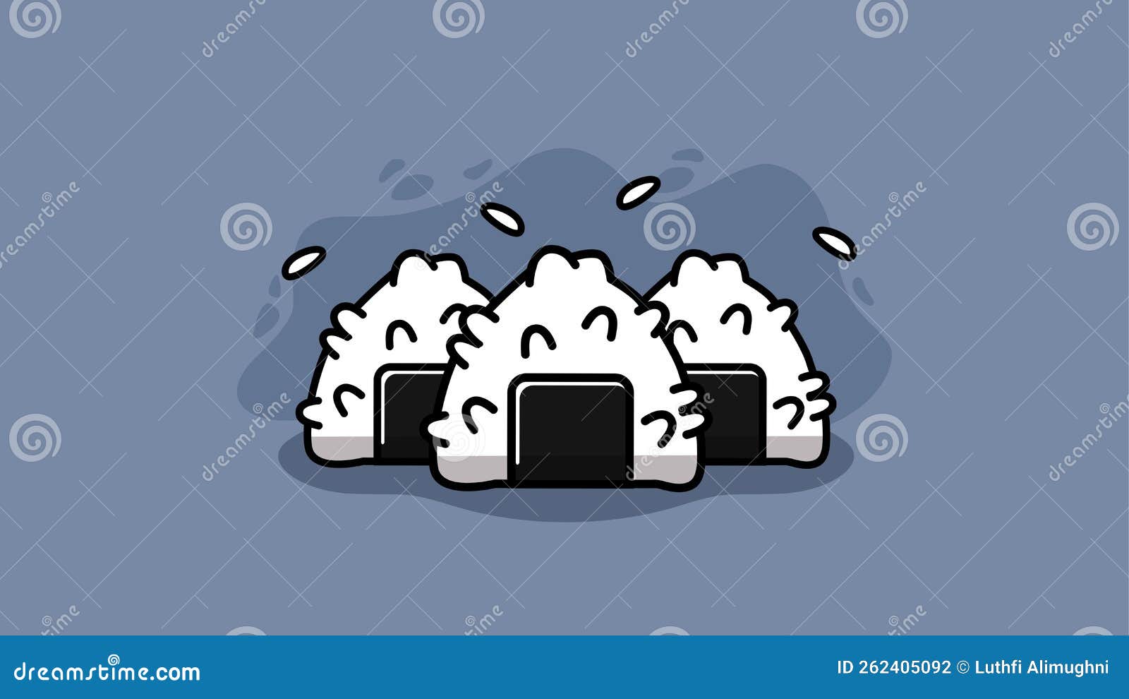 Onigiri Illustration Cartoon Style Stock Vector Stock Vector ...