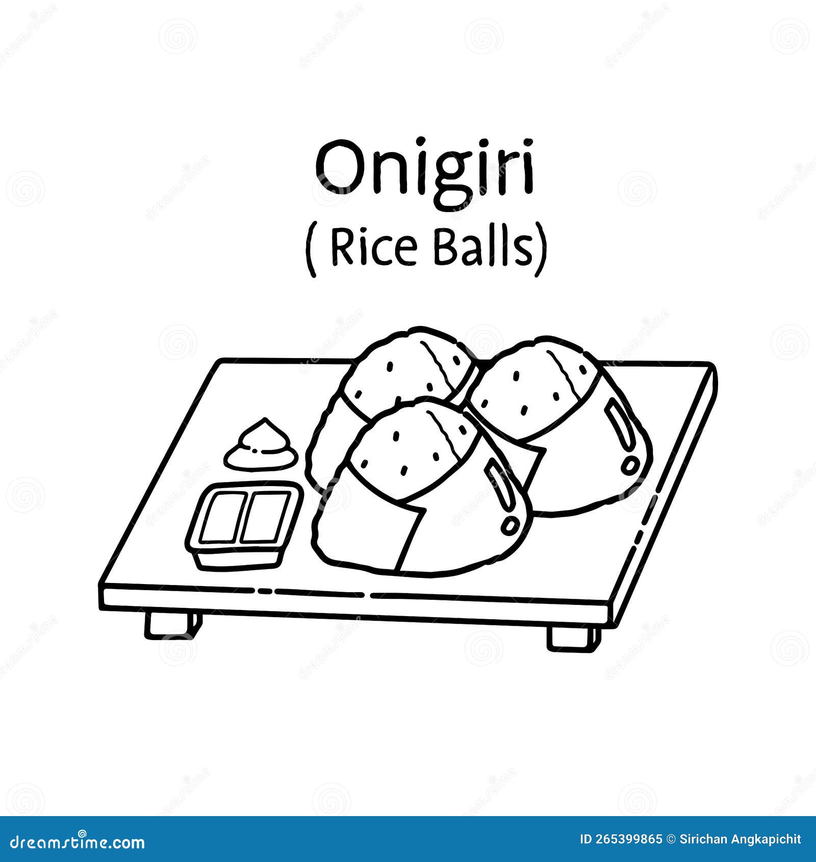 Onigiri - Japanese Food Rice Ball Wrapped with Seaweed Stock ...