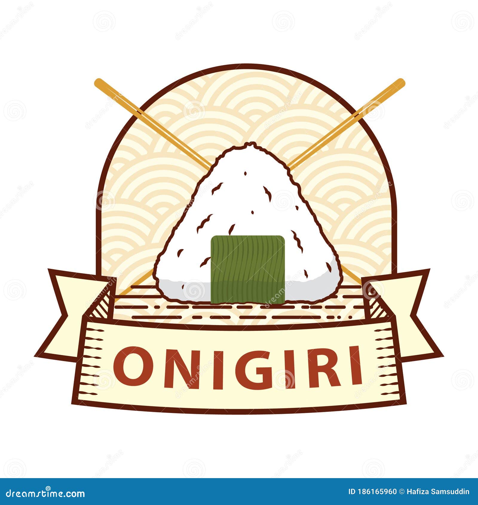 Onigiri Label. Vector Illustration Decorative Design Stock Vector ...