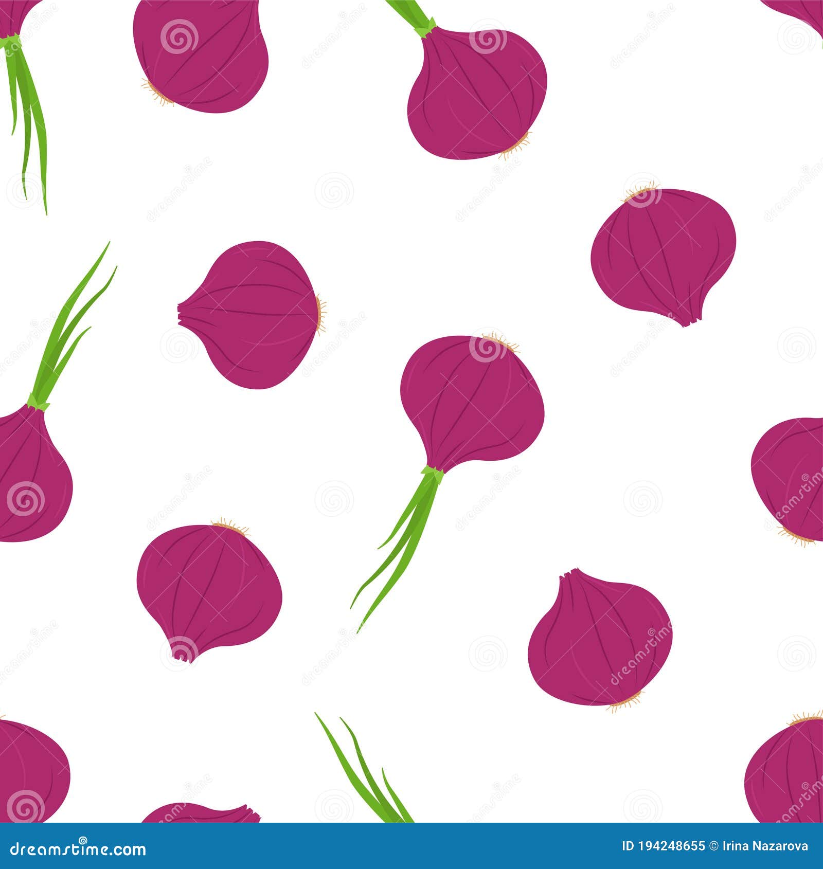 Red Onion. Seamless Vector Patterns Stock Vector - Illustration of ...