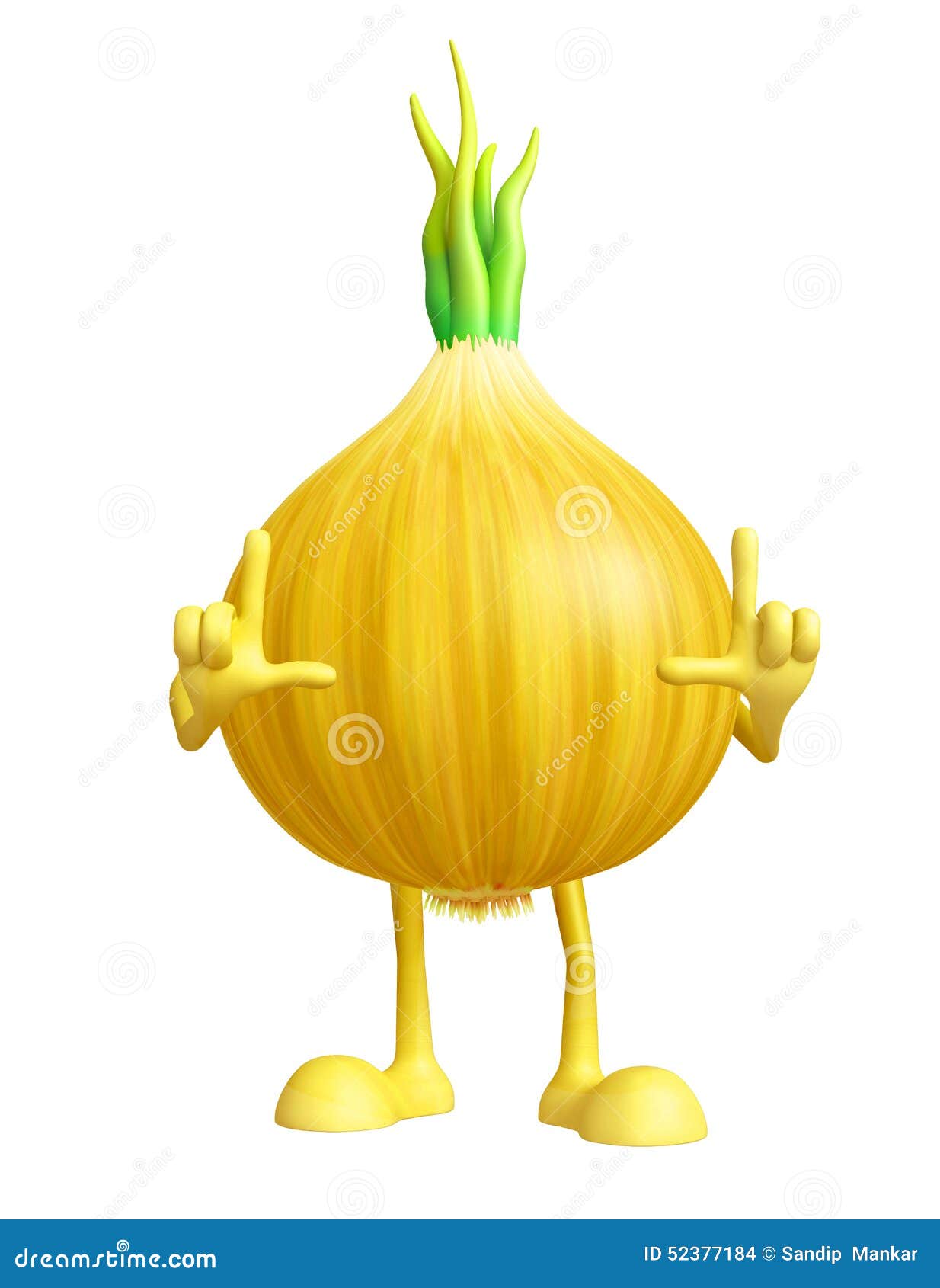 Onion Character with Direction Pose Stock Illustration - Illustration ...
