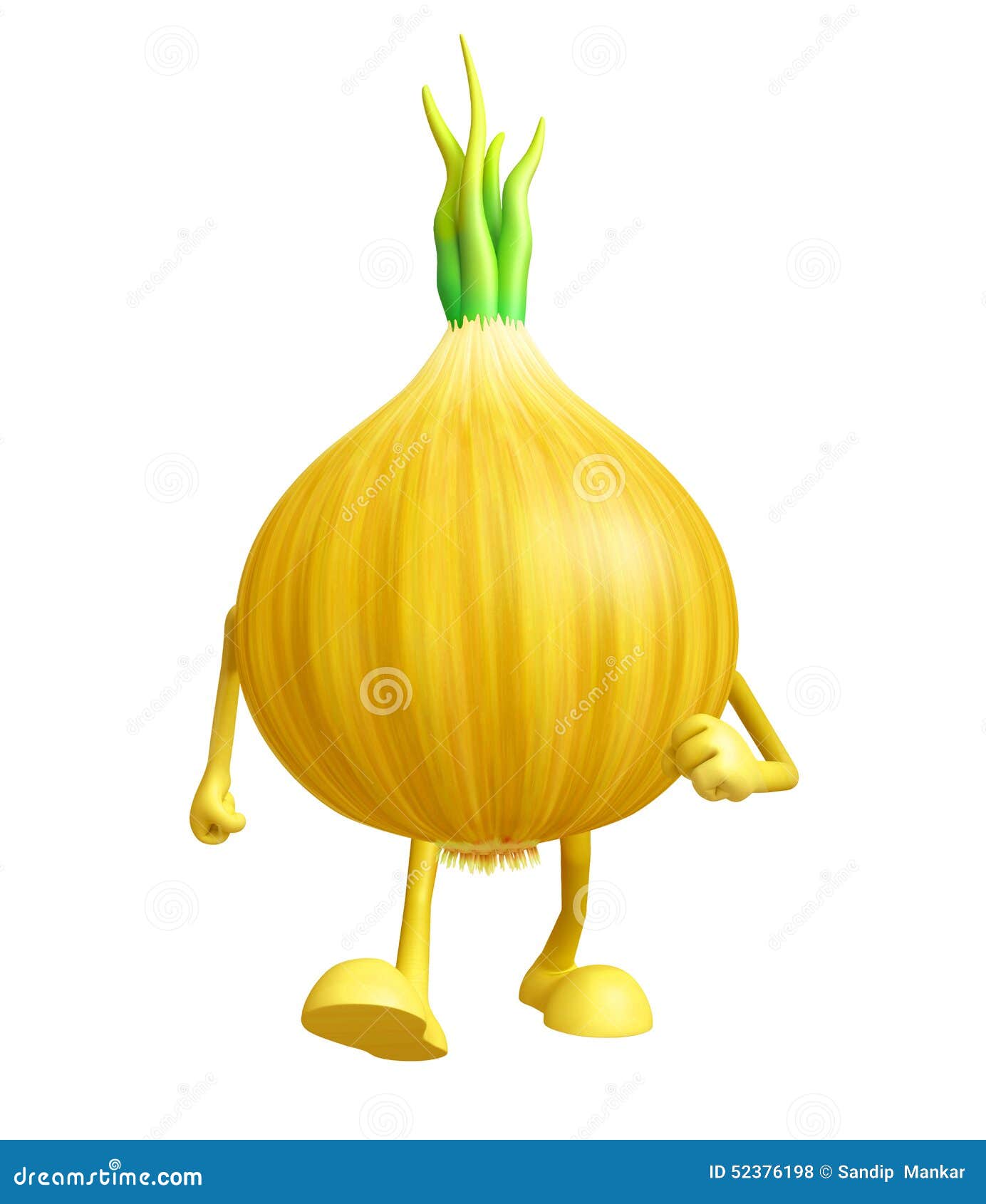 Onion Character with Walking Pose Stock Illustration - Illustration of ...