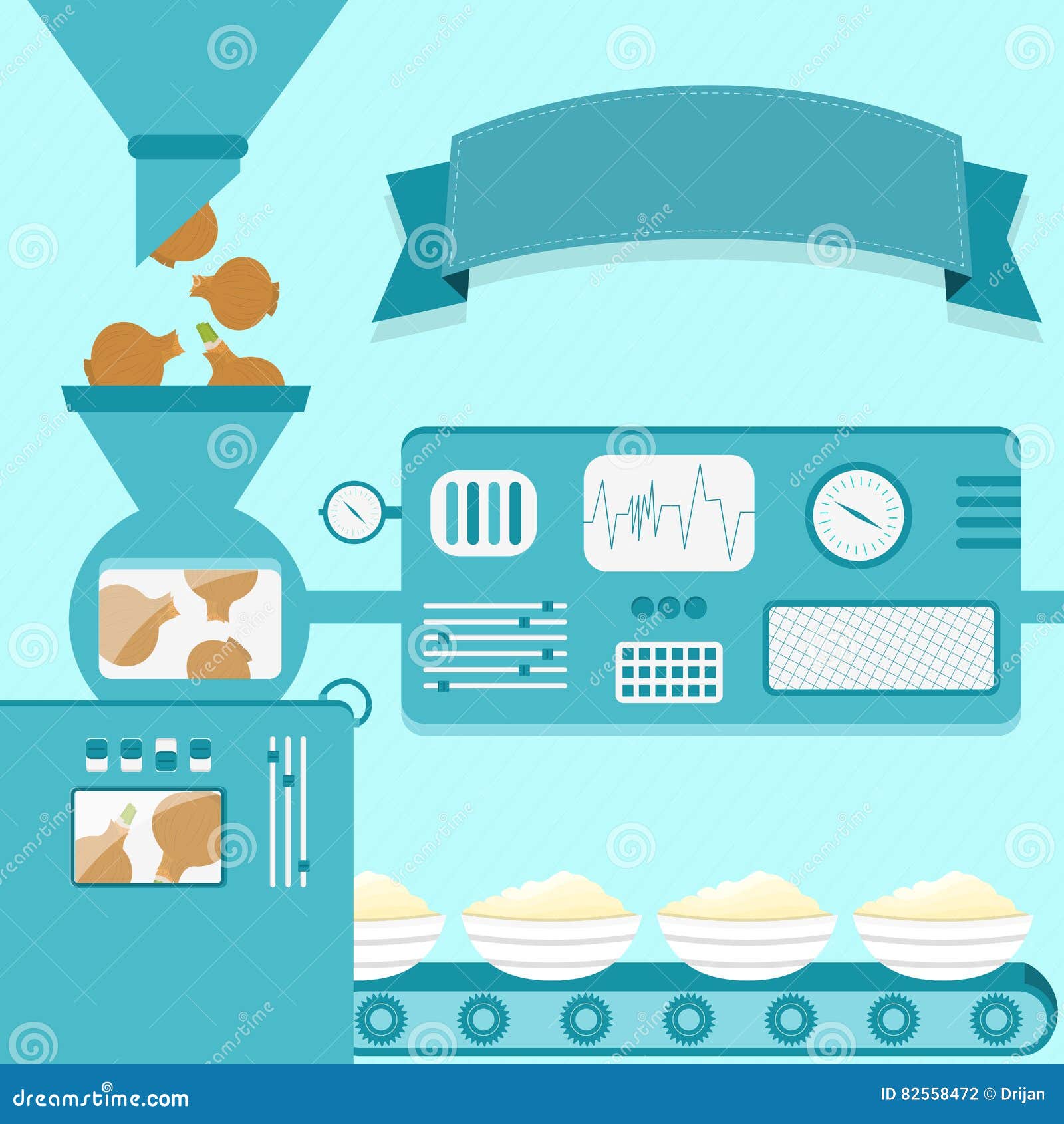 Onion cream production stock vector. Illustration of cream - 82558472