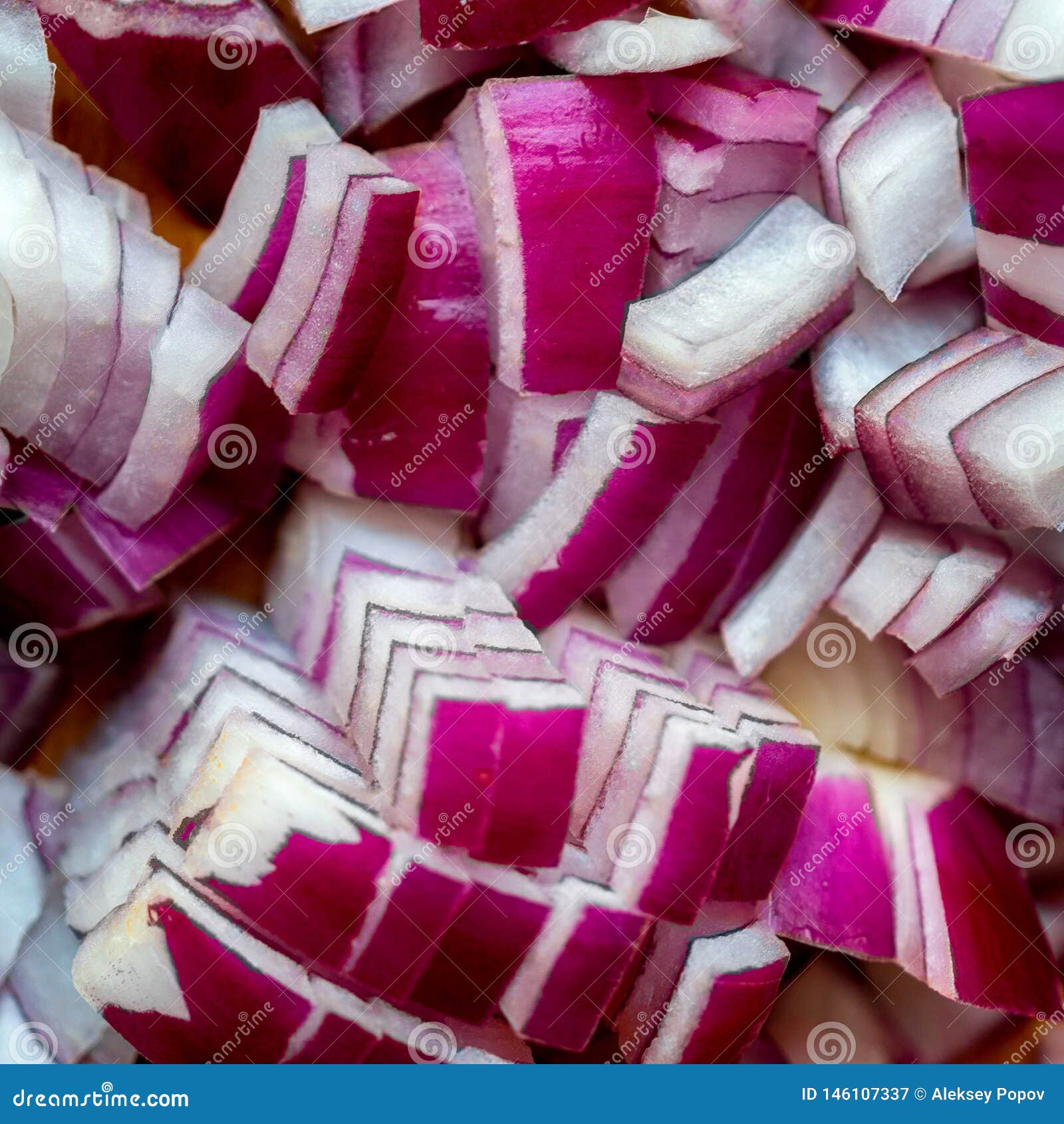 Red Onion Cut into Small Pieces. Stock Image - Image of slice, chopped ...