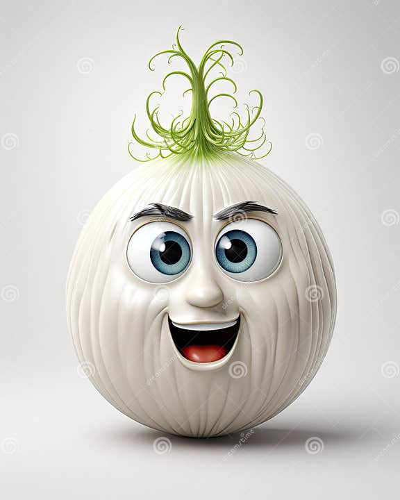 A Onion with a Funny Face on it S Head. Generative Ai Stock ...