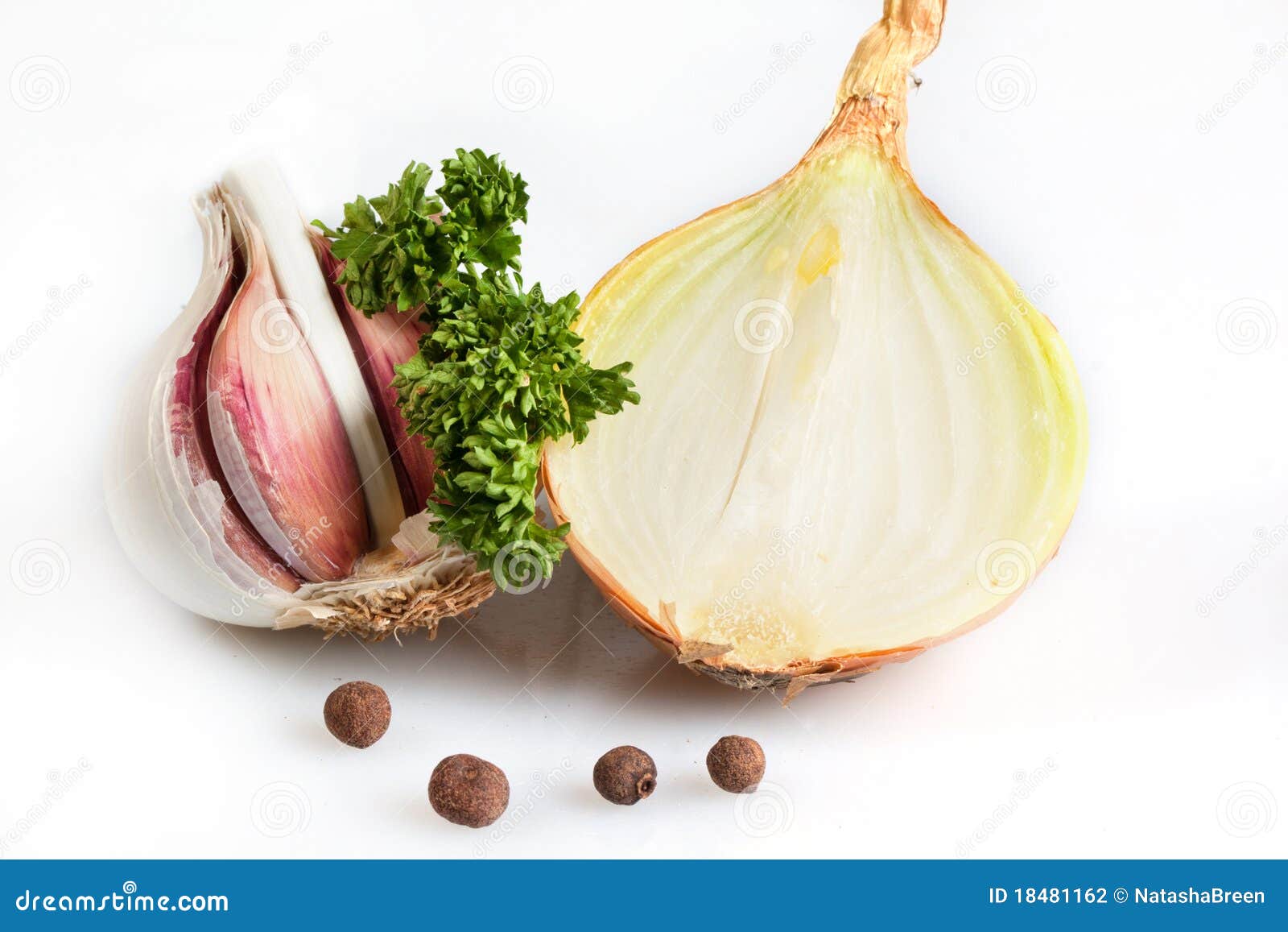 Onion, garlic and pepper stock photo. Image of herb, natural - 18481162