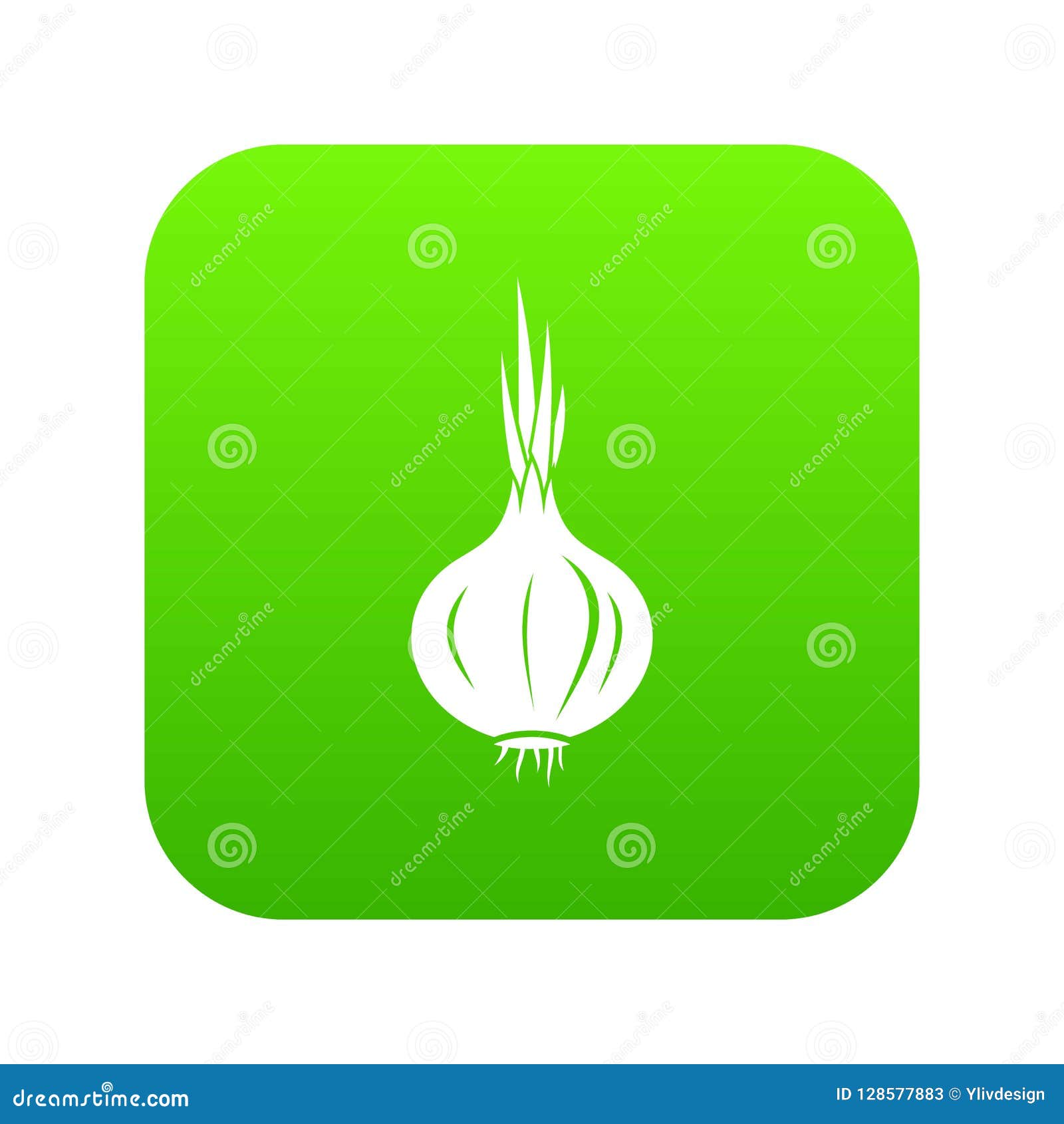 Onion icon digital green stock illustration. Illustration of garden ...