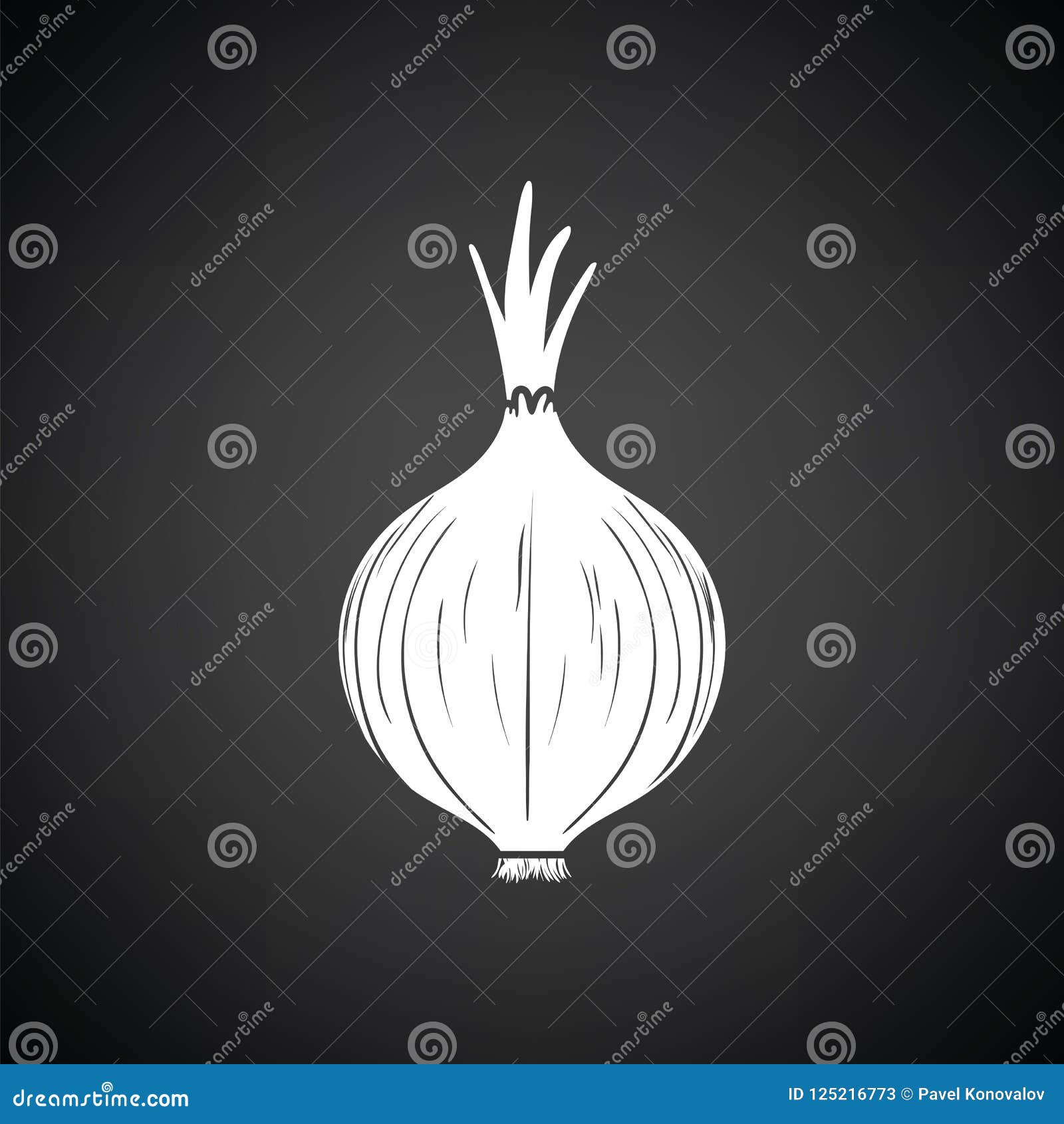 Onion icon stock vector. Illustration of cartoon, abstract - 125216773