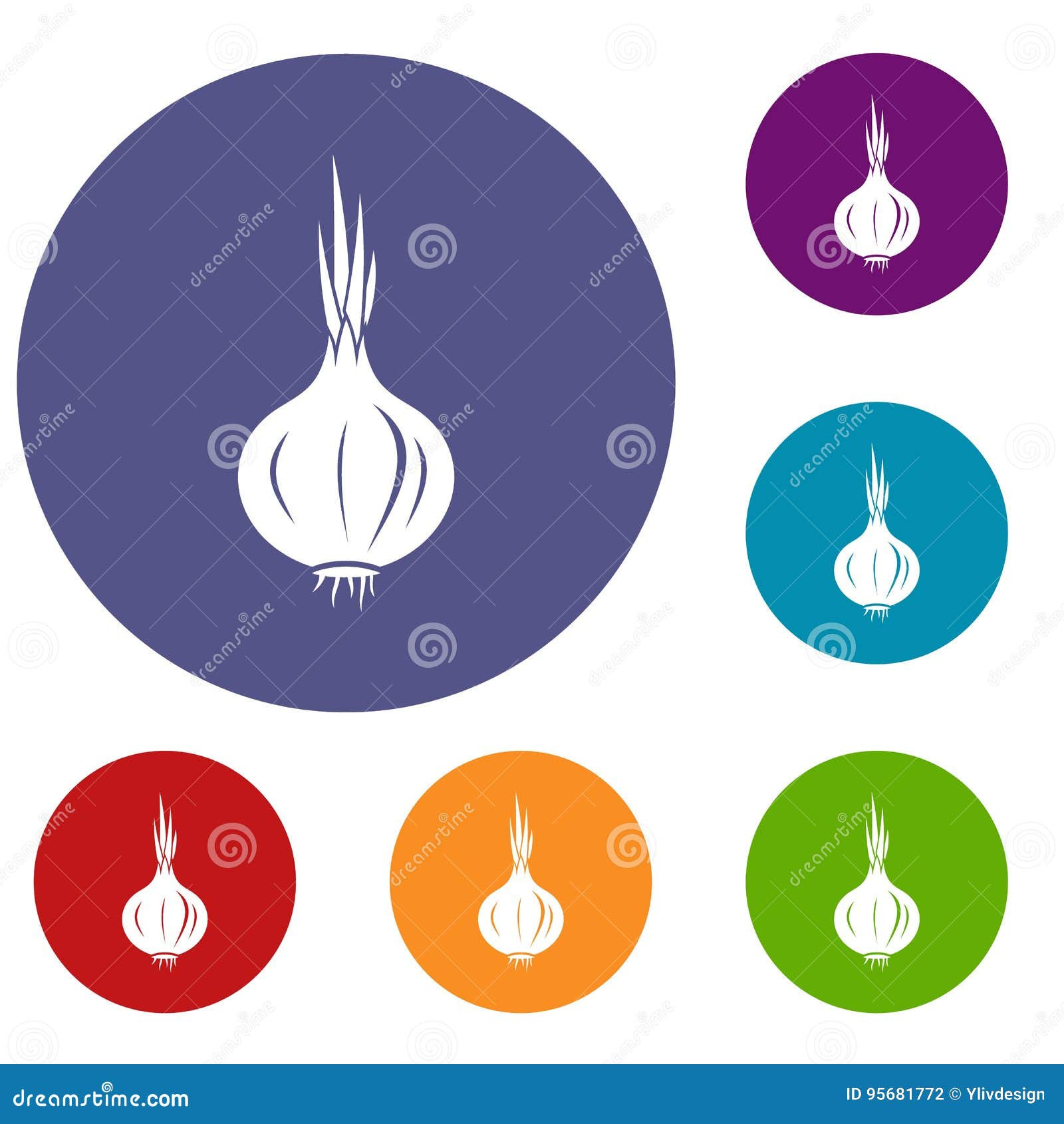 Set Of Onion Icons In Different Graphic Styles Cartoon Vector ...