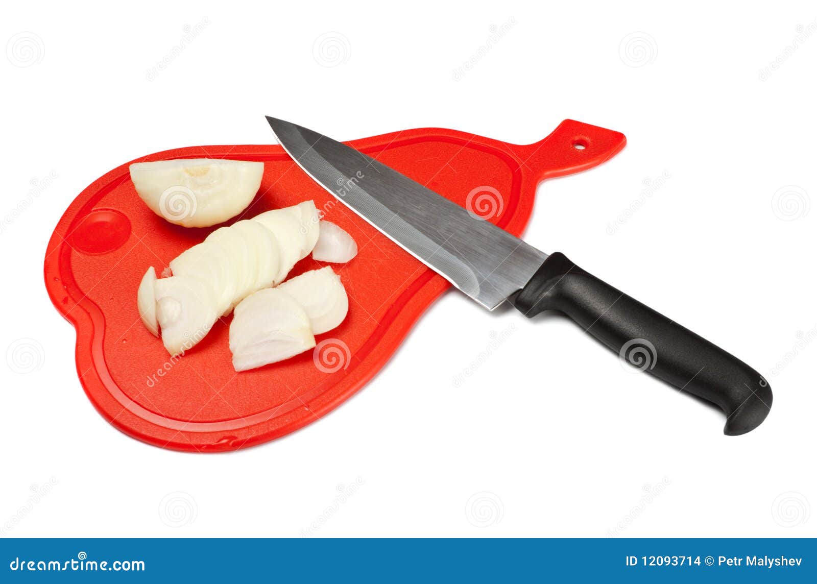 Onion and Knife on Cutting Board Stock Photo - Image of knives, meal ...
