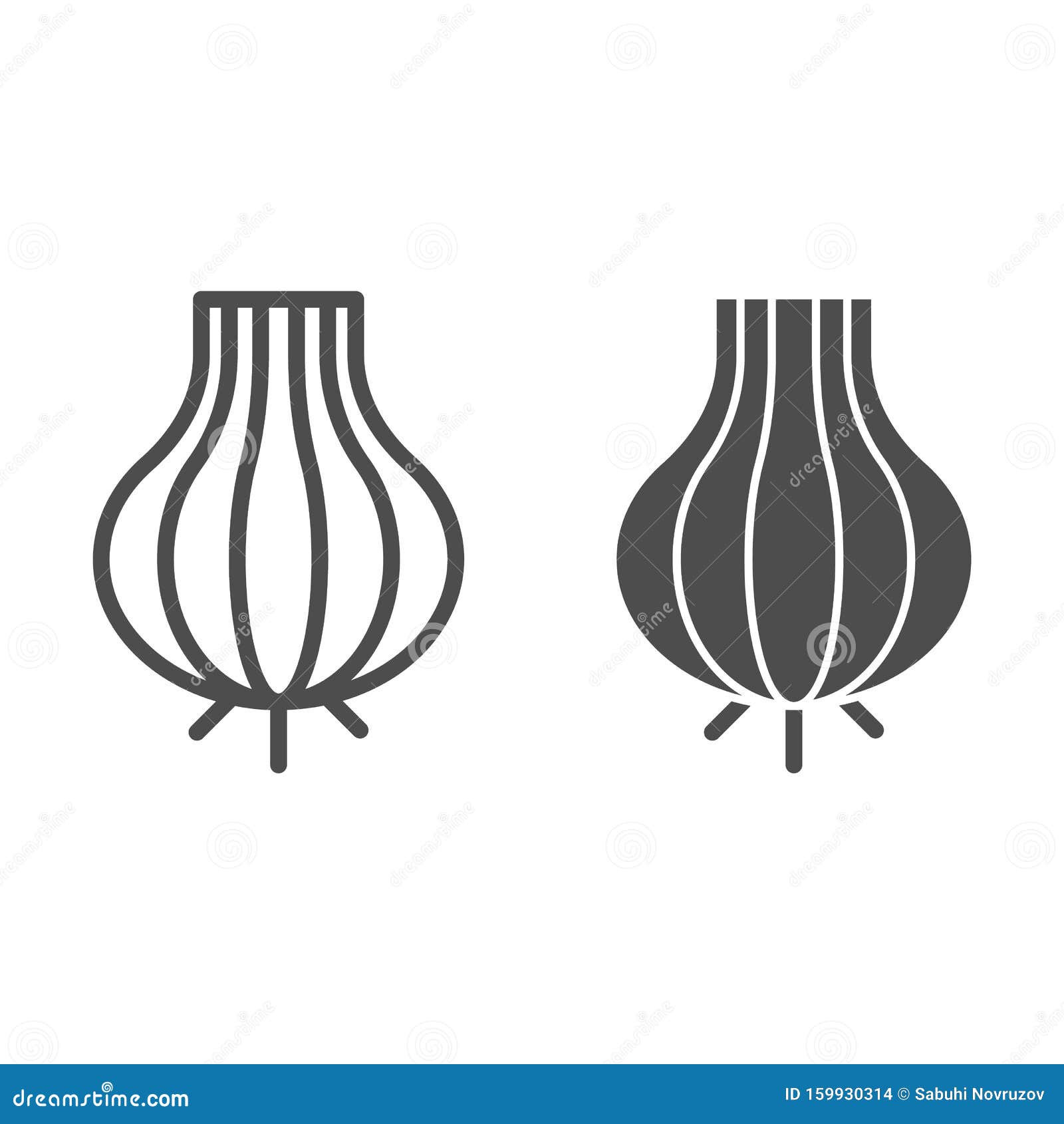Onion Line And Glyph Icon. Pungent Food Vector Illustration Isolated On ... Onion Line And Glyph Icon. Pungent Food Vector Illustration Isolated On ...