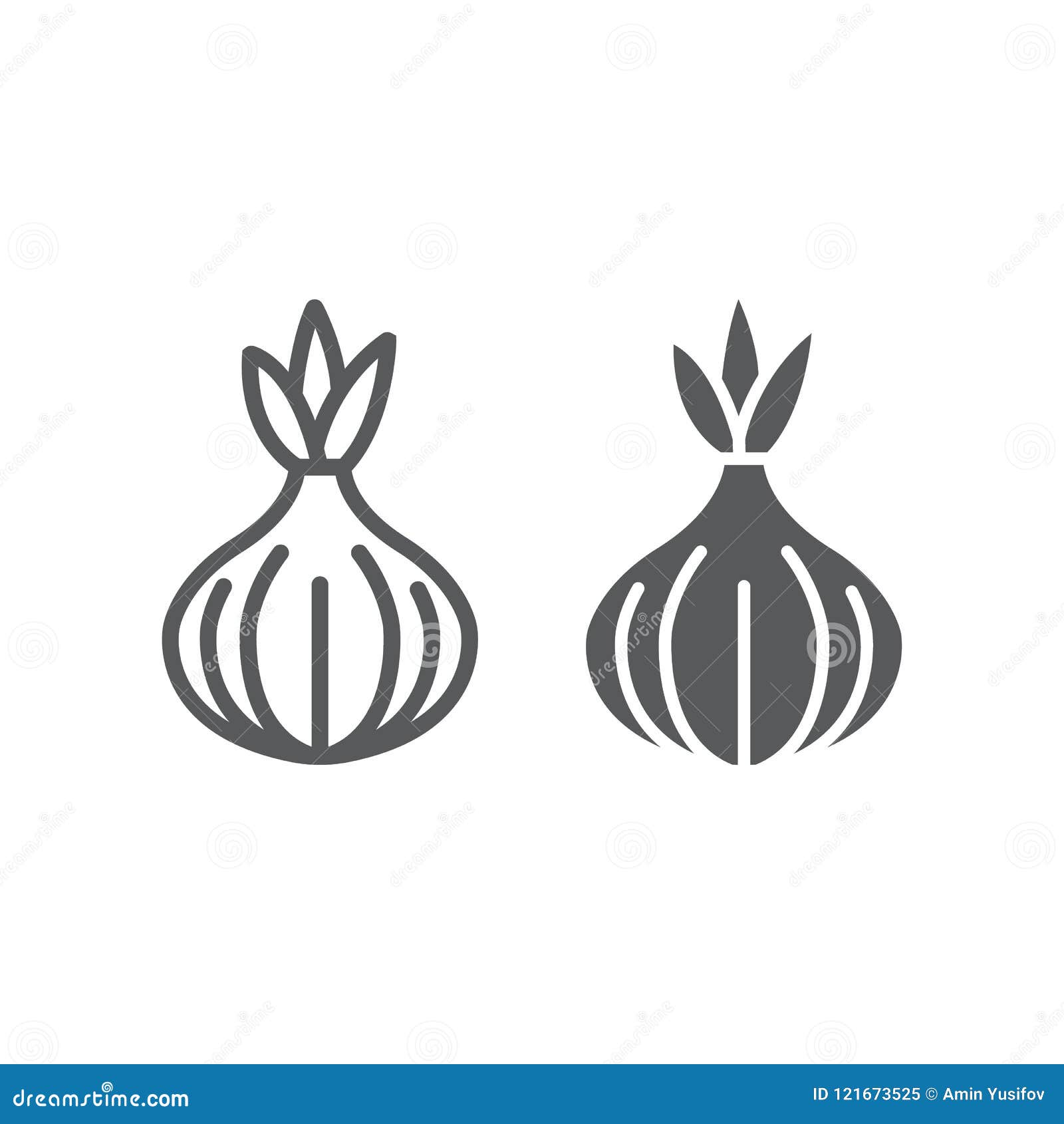 Onion Line And Glyph Icon. Pungent Food Vector Illustration Isolated On ... Onion Line And Glyph Icon. Pungent Food Vector Illustration Isolated On ...