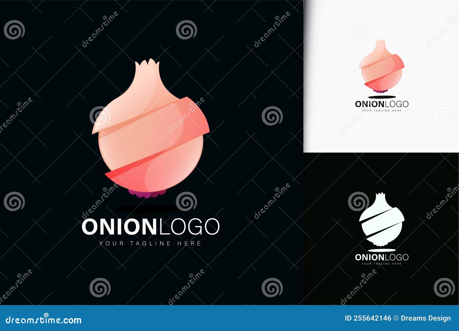 Onion Logo Design with Gradient Stock Vector - Illustration of healthy ...