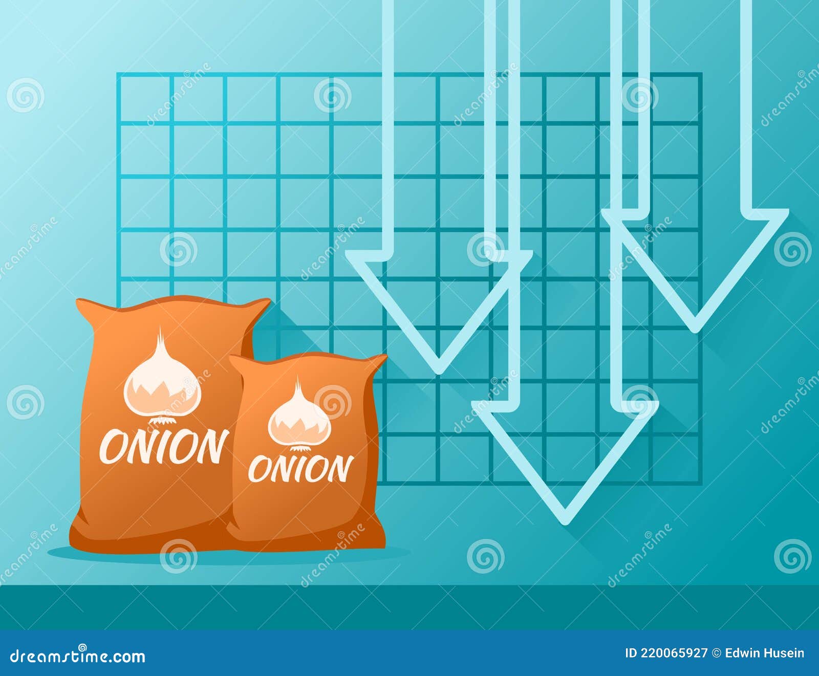 Onion Price Decrease Down in Statistic Graph Stock Vector ...
