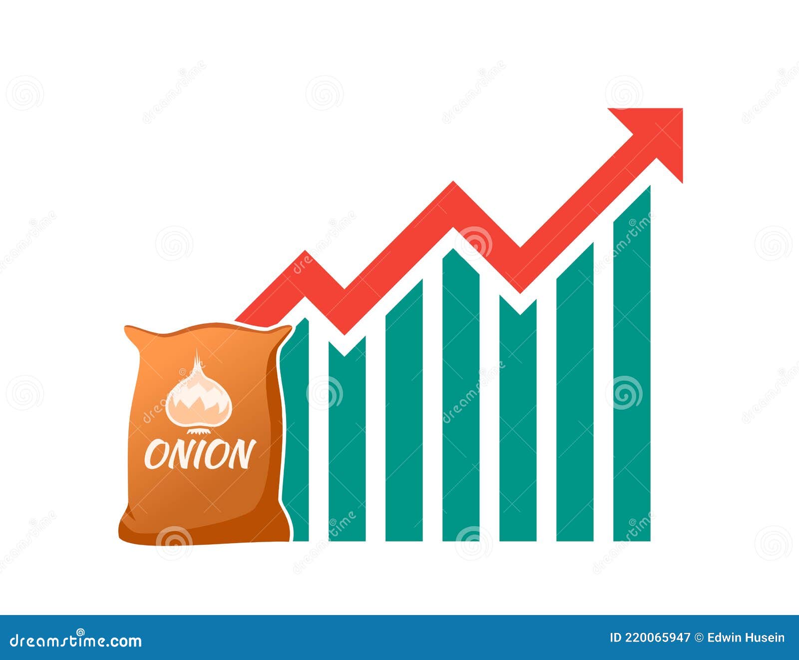 Onion Price Decrease Down in Statistic Graph Stock Vector ...