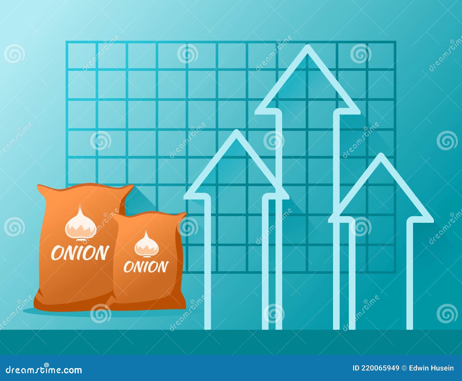 Onion Price Decrease Down in Statistic Graph Stock Vector ...