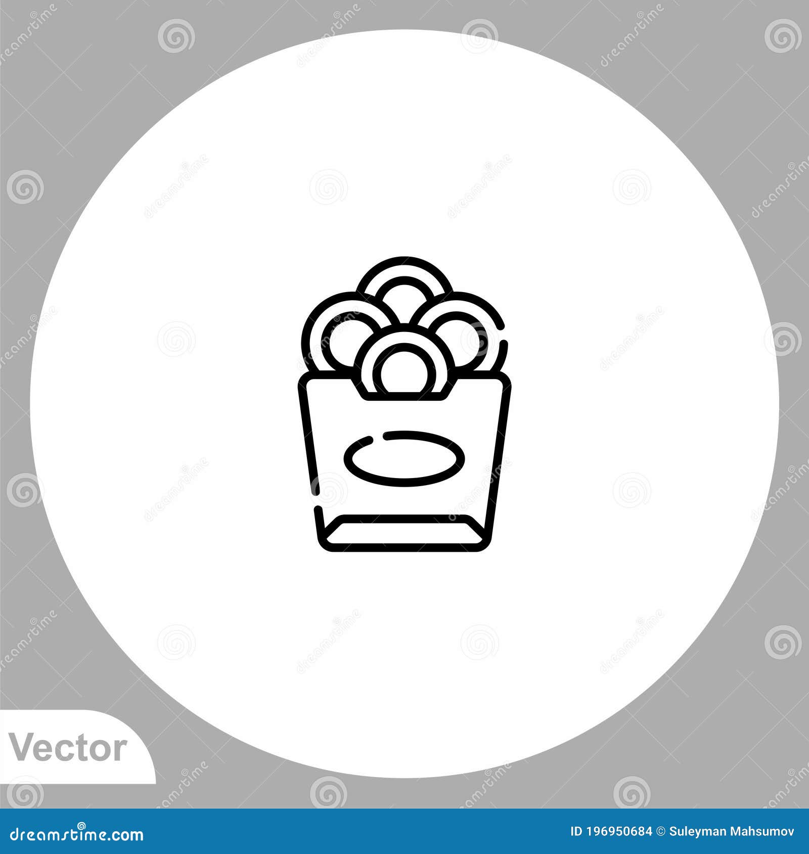 Onion Ring Vector Icon Sign Symbol Stock Vector - Illustration of meat ...