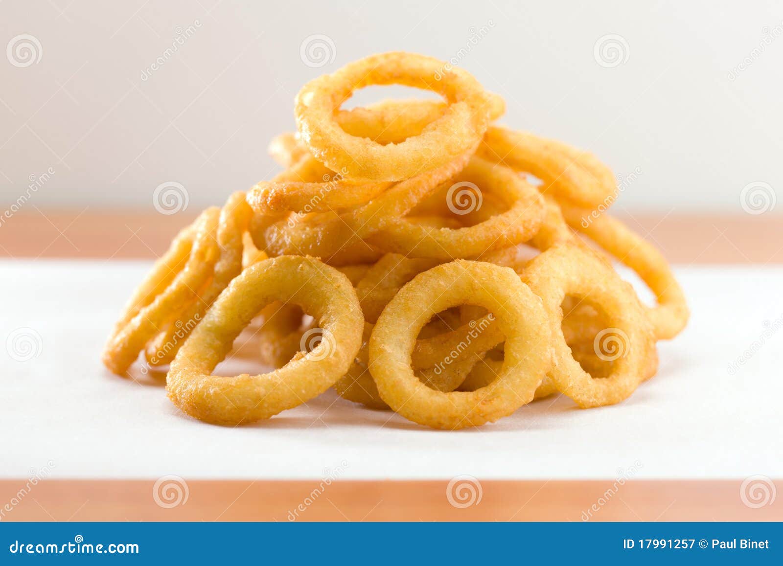 Onion Ring on a Waxed White Paper Stock Image - Image of calorie ...