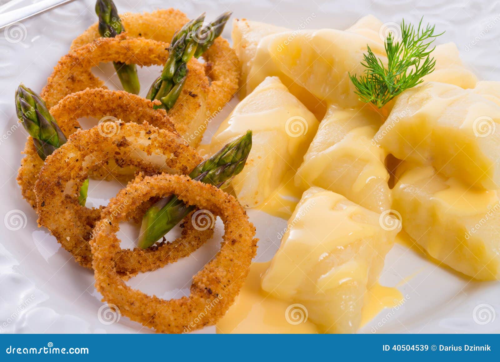 Onion Ring White Potato Dumpling Stock Image - Image of american ...
