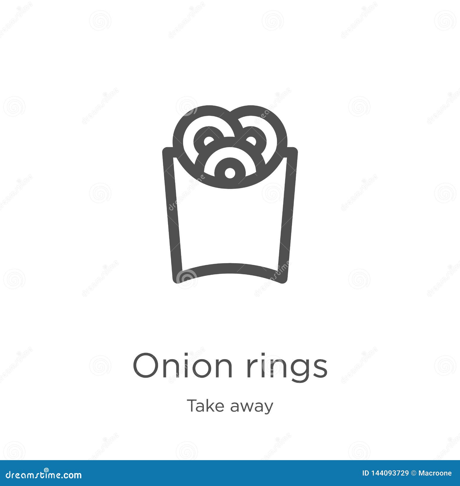 Onion Rings Icon Vector from Take Away Collection. Thin Line Onion ...