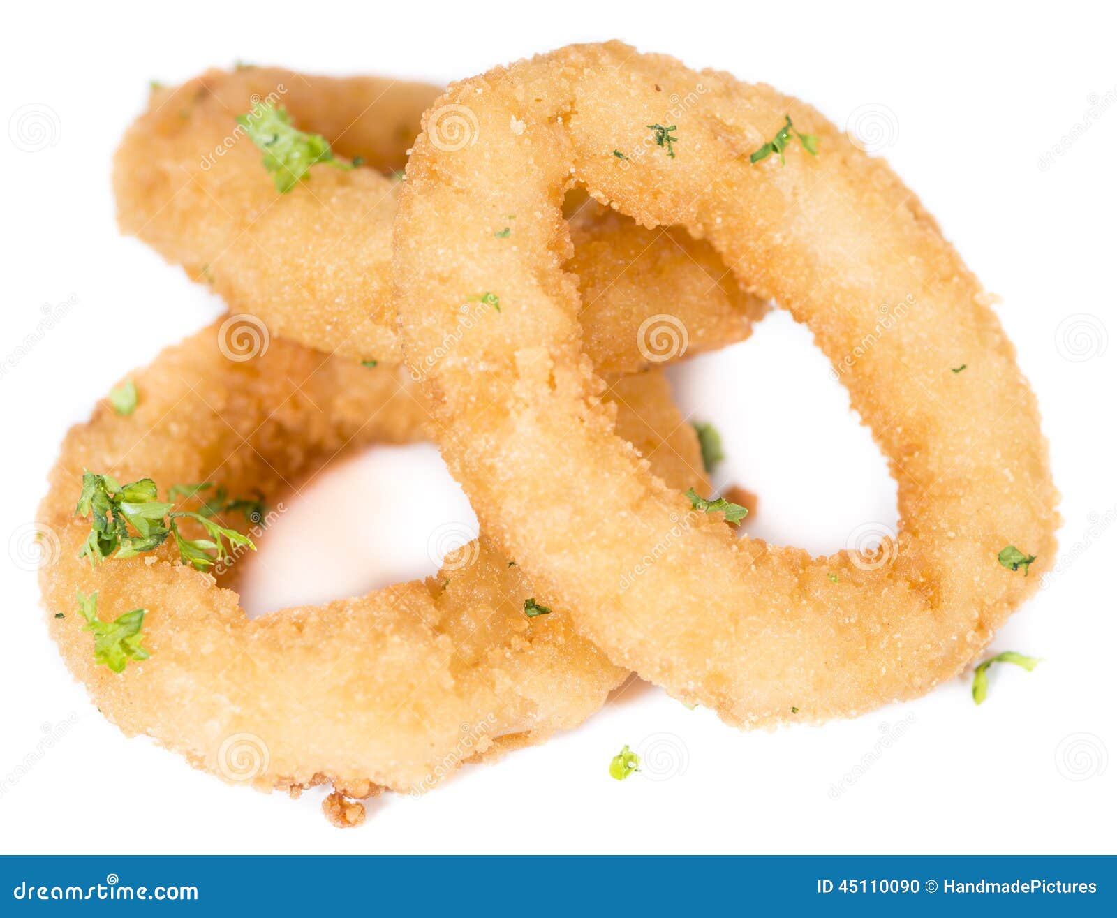 Onion Rings Isolated on White Stock Photo - Image of cuisine, delicious ...