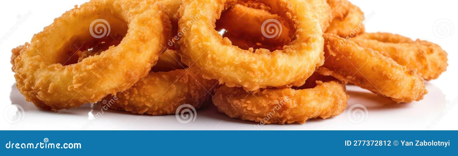 Onion Rings on a White Background. Generative AI Stock Illustration ...