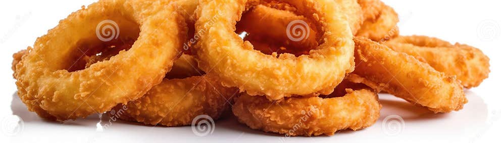 Onion Rings on a White Background. Generative AI Stock Illustration ...