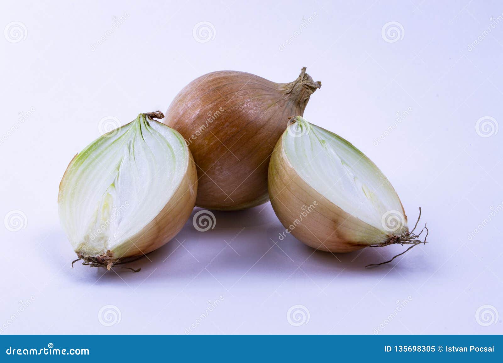 Onion Set of Two Half Onions on White Background Stock Image - Image of ...
