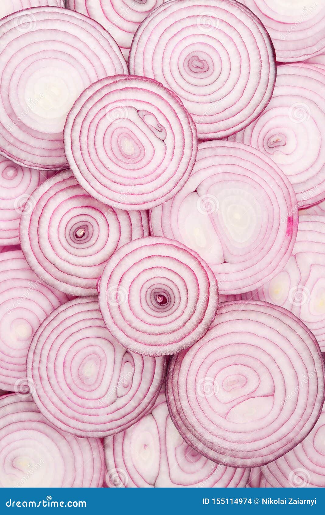 Onion Slices As a Background. Top View Stock Photo - Image of onion ...