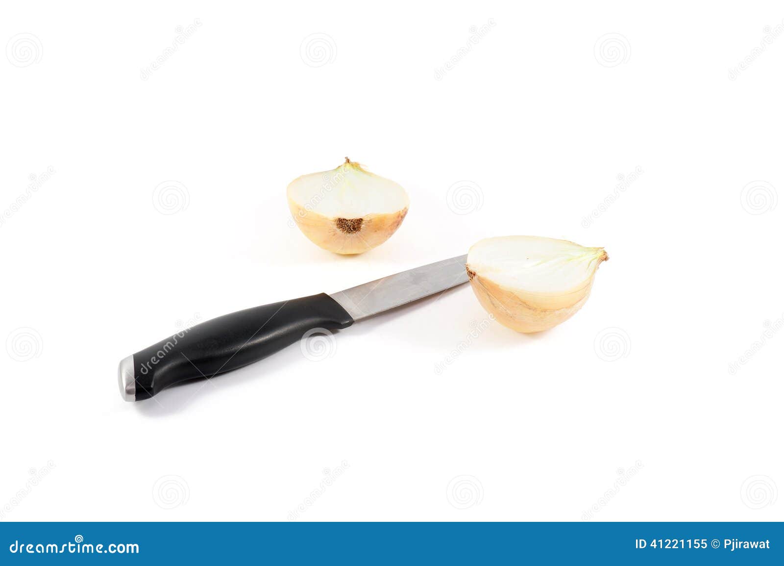 Onion with stainless knife stock image. Image of chop - 41221155