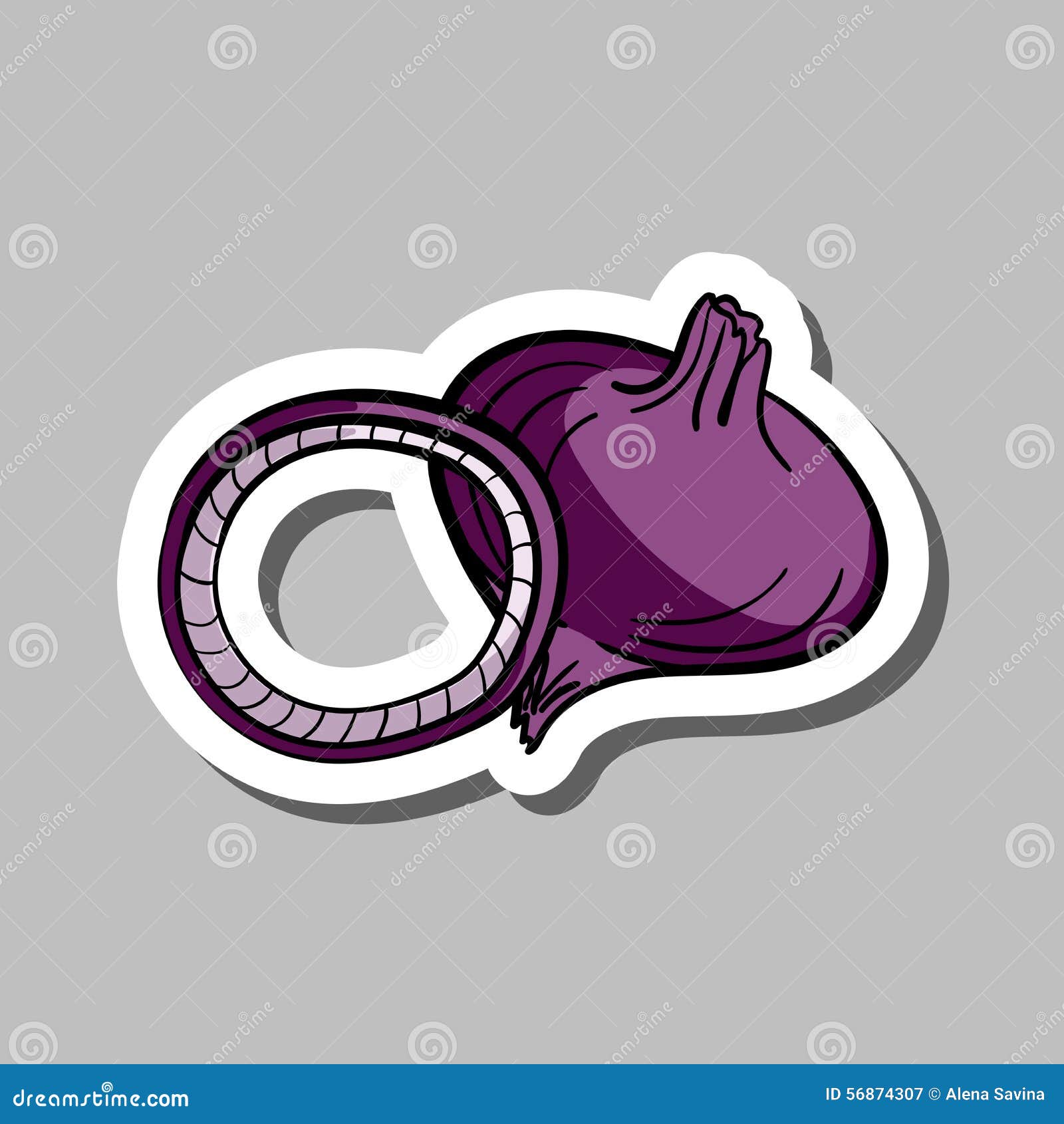 Onion Sticker stock vector. Illustration of recipe, organic - 56874307
