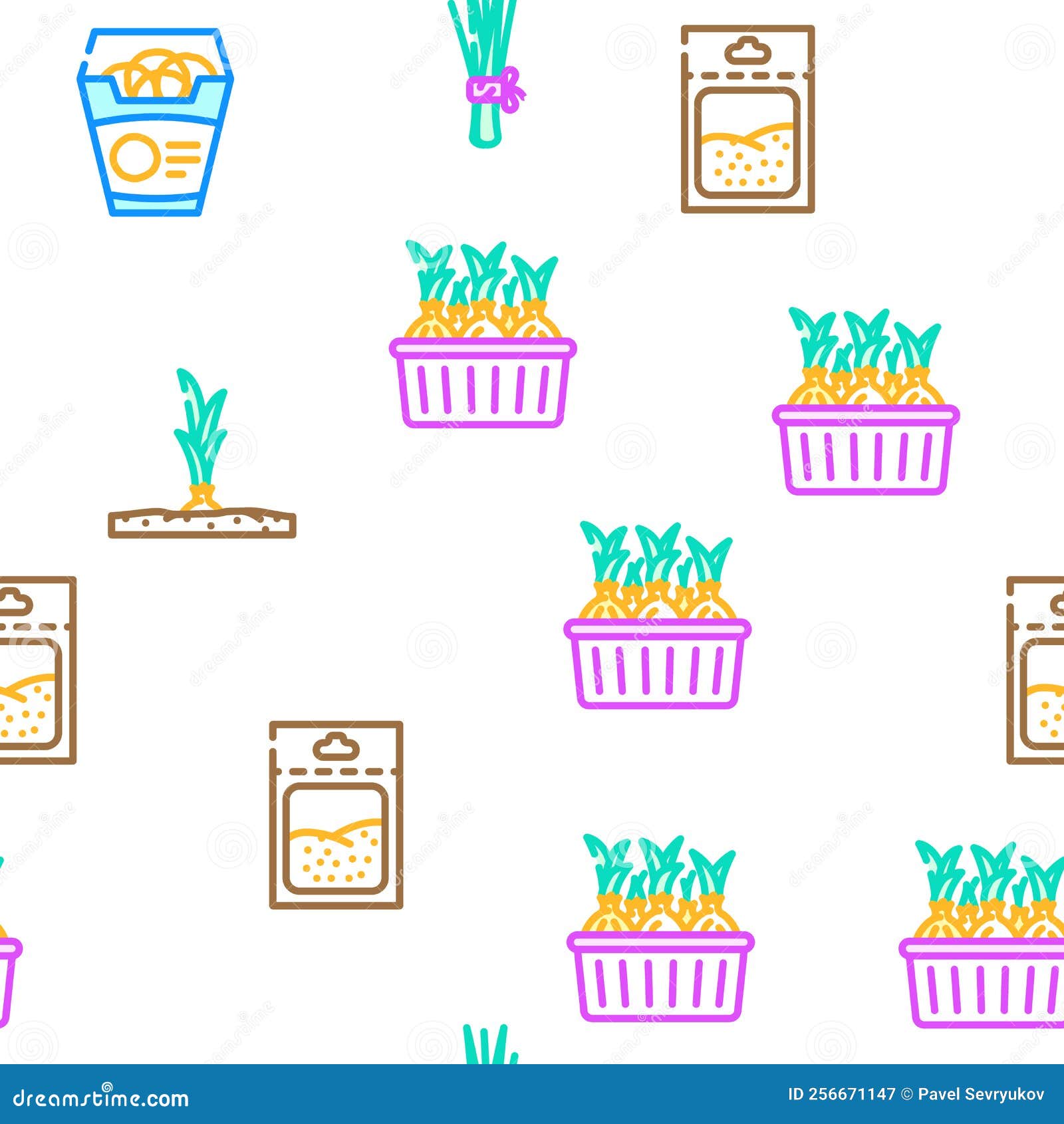 Onion White Red Food Vegetable Vector Seamless Pattern Stock Vector ...