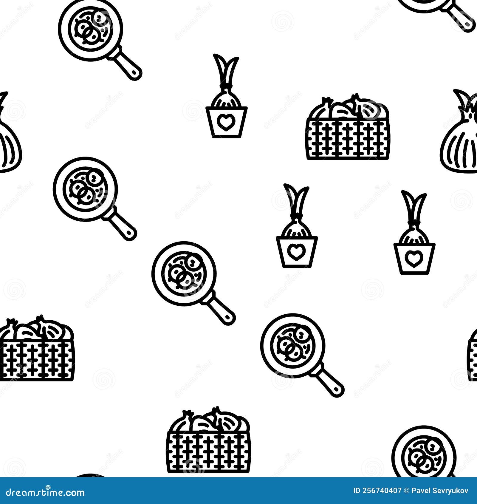 Onion White Red Food Vegetable Vector Seamless Pattern Stock ...